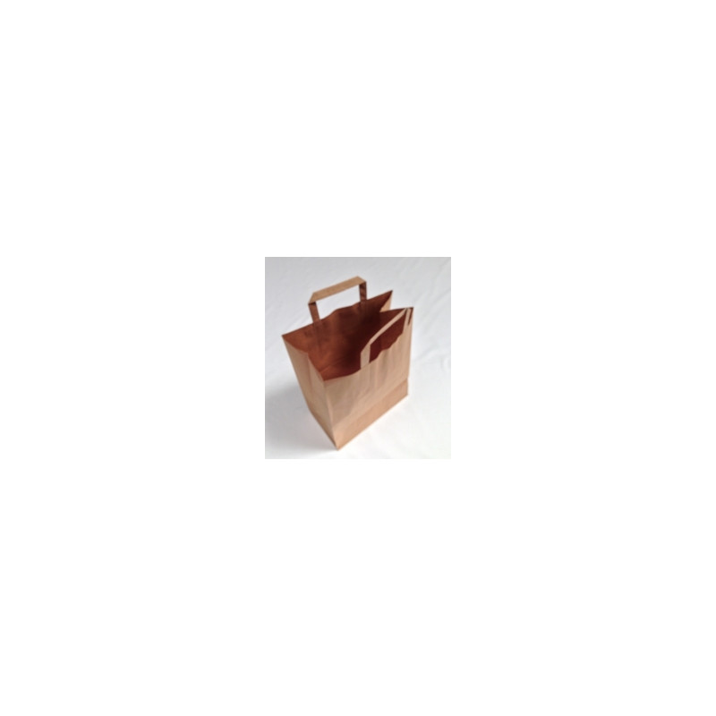Sac cabas Kraft brun 26x14x32 cm poignées plates par 50
